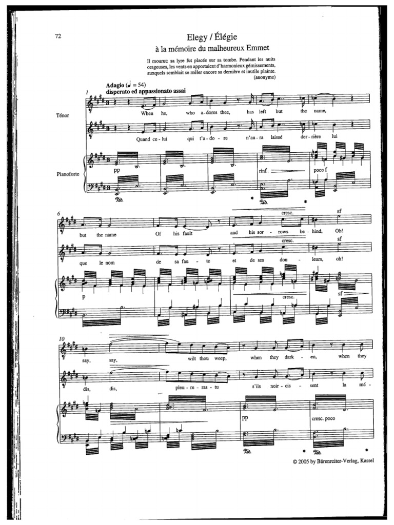 Berlioz Elegie | PDF