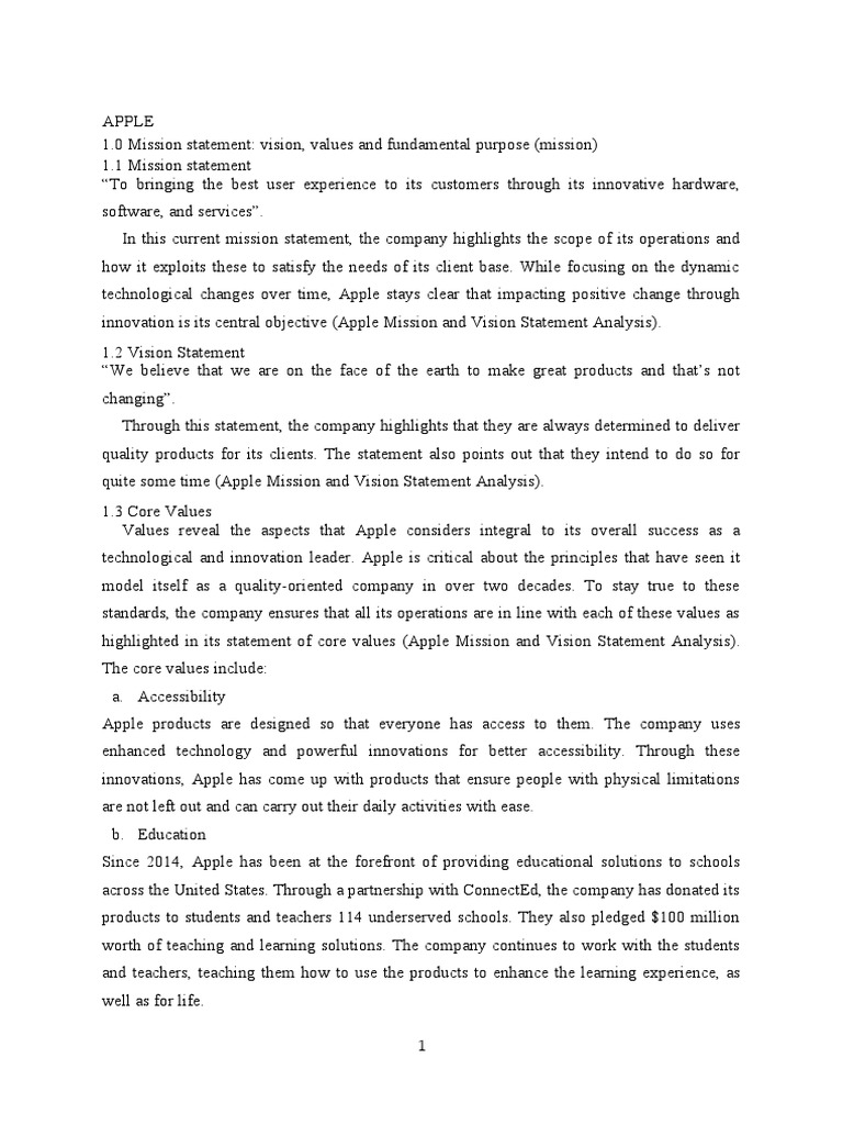 Draft Final Apple Inc. Strategic Plan Documentation | PDF