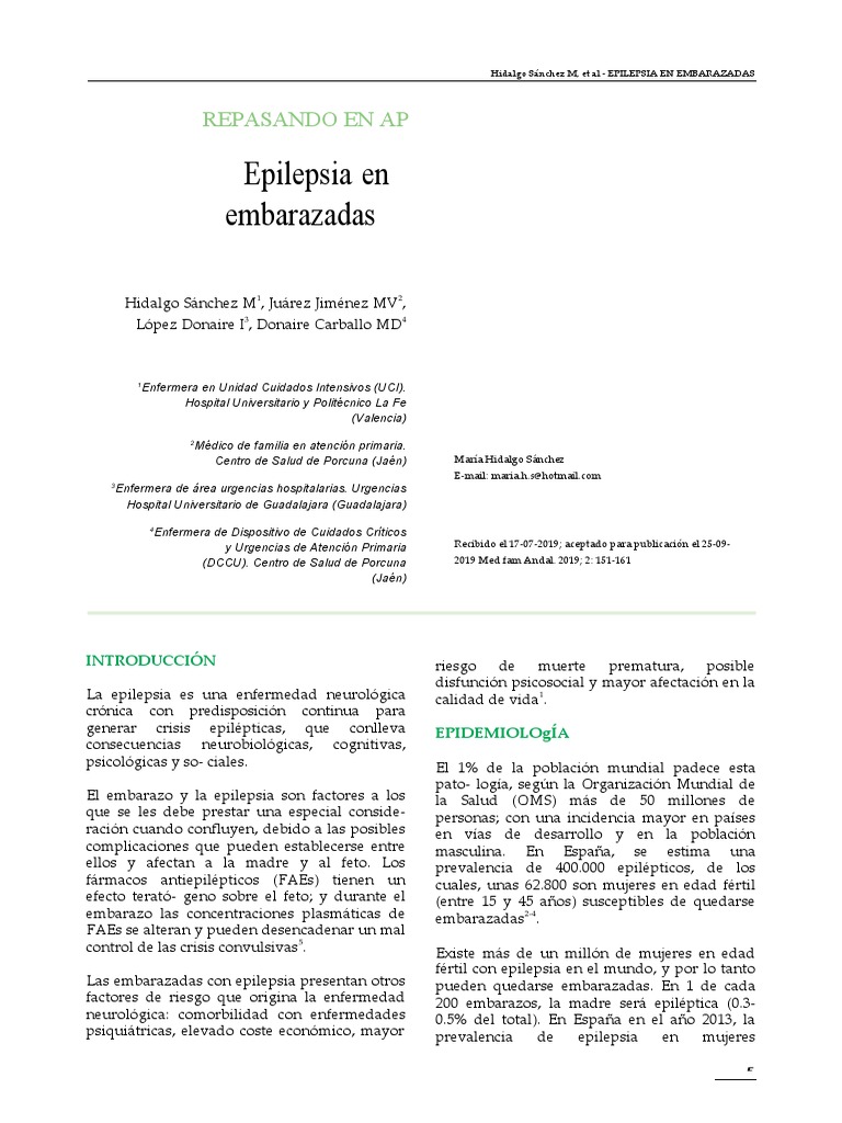 Epilepsia en Embarazadas | PDF | Epilepsia | El embarazo