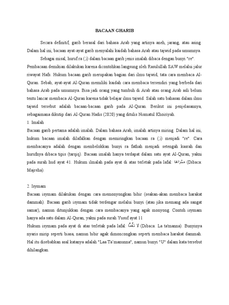 BACAAN GHARIB | PDF