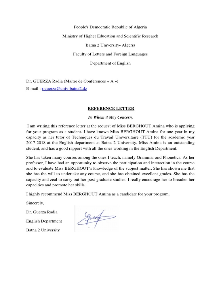 letter of recommendation 2 | PDF