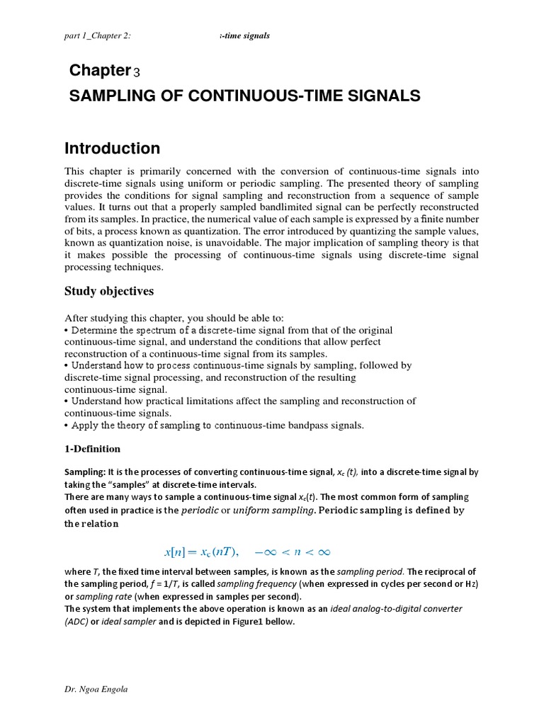Part1 - Chapter 3 - Edited-1 | PDF | Sampling (Signal Processing ...