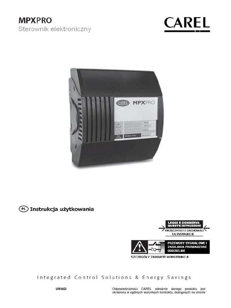 Sterownik Elektroniczny MPXPRO Instrukacja0300055PL-1 | PDF