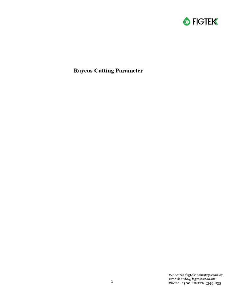Fiber Laser Cutting Parameters Guide | PDF | Frequency | Steel