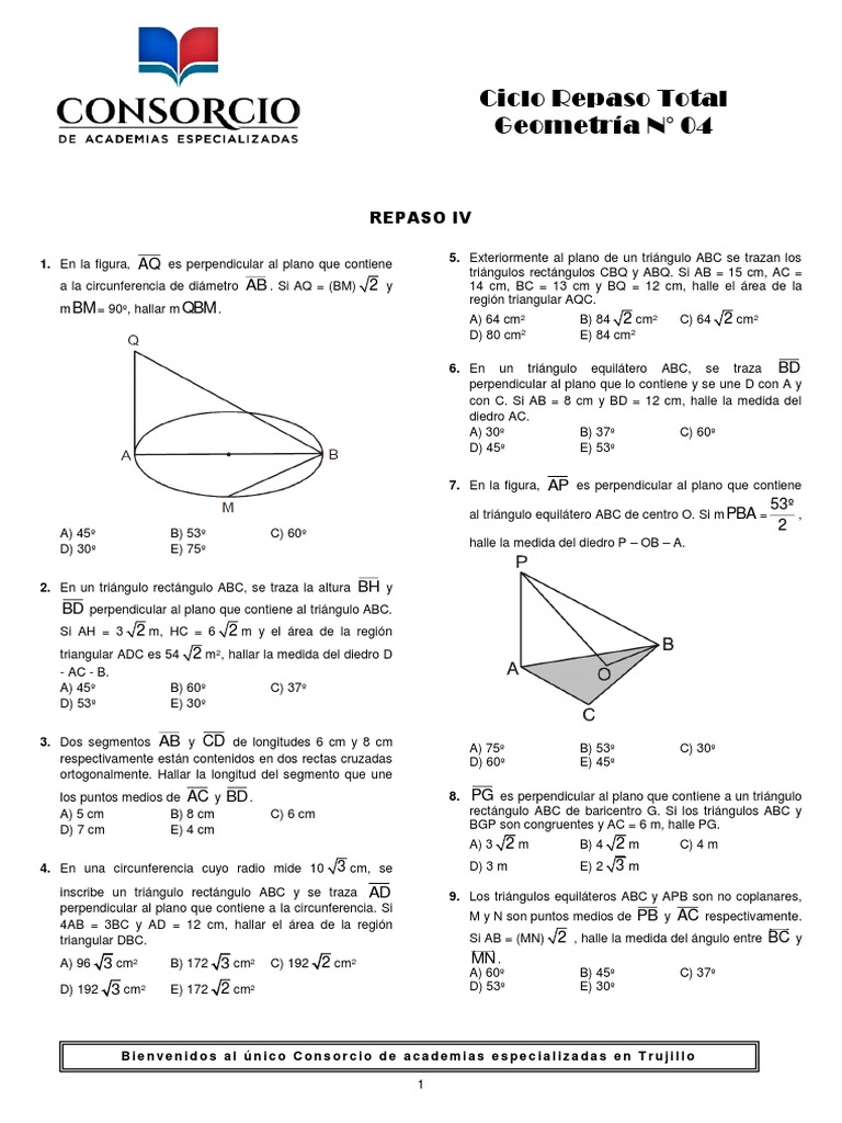 Ejercicios de Geometría y Volumen | PDF | Triángulo | Tetraedro