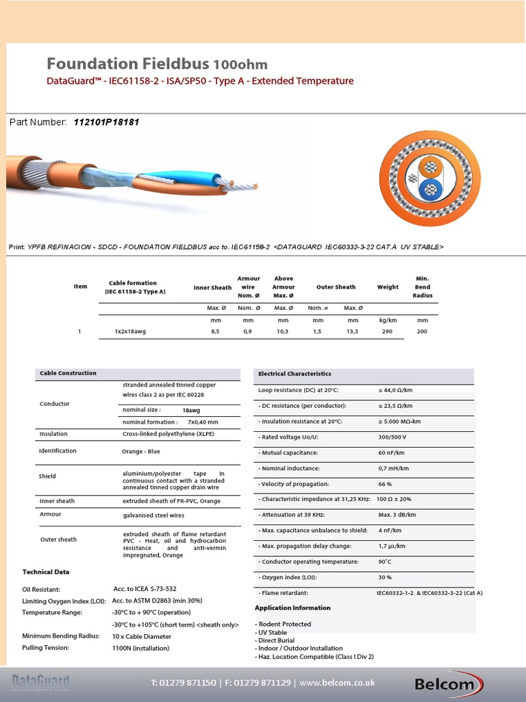 Foundation Fieldbus: Dataguard™ - Iec61158-2 - Isa/Sp50 - Type A ...