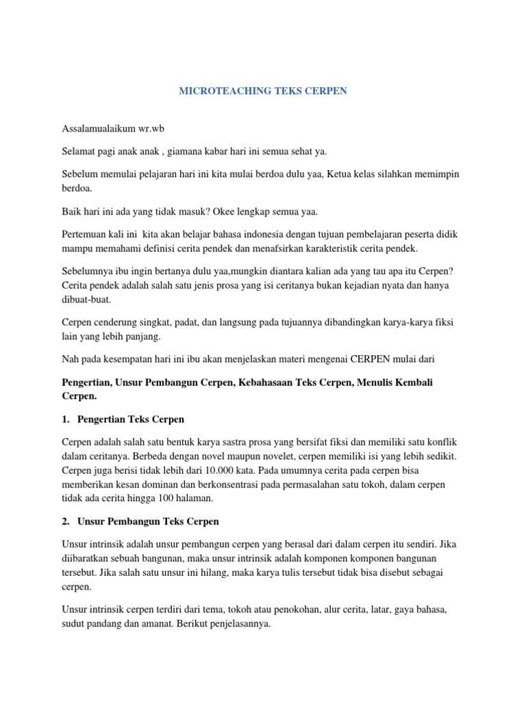 Materi Microteaching 3 | PDF | Fiksi Umum