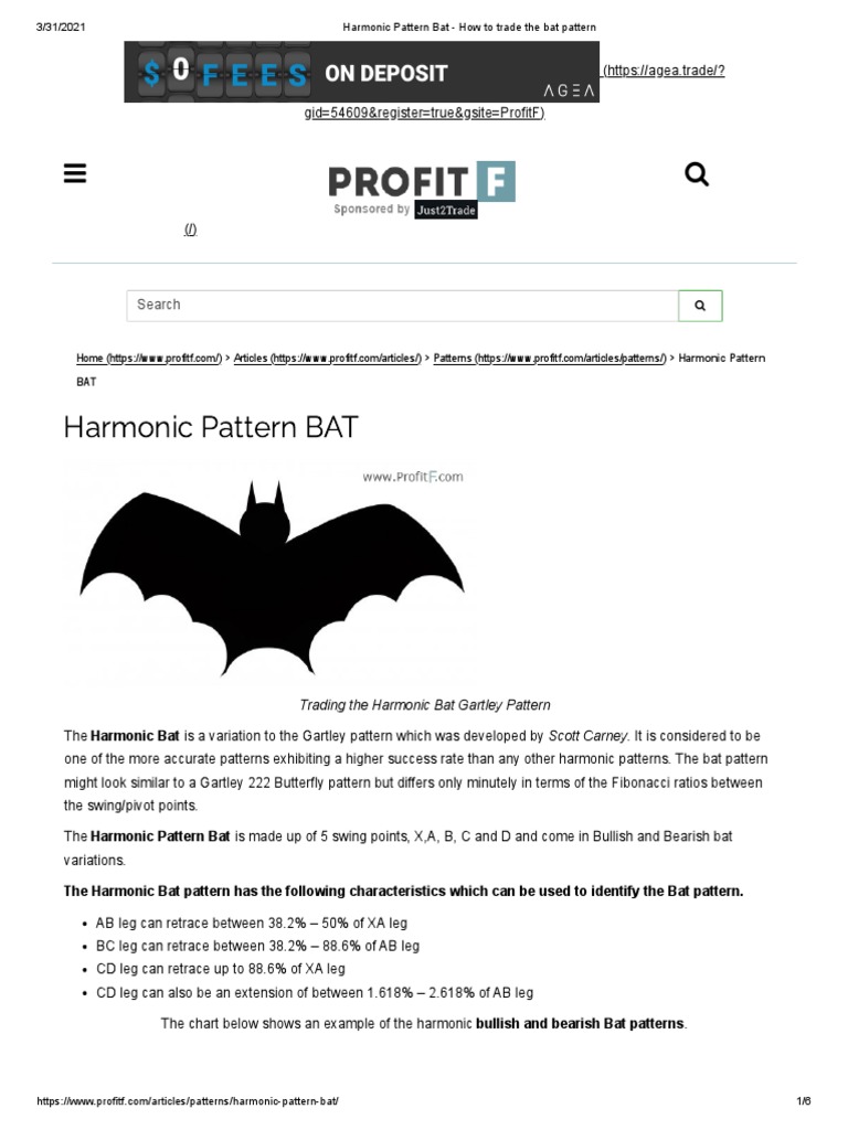 Harmonic Pattern Bat - How To Trade The Bat Pattern | Download Free PDF ...