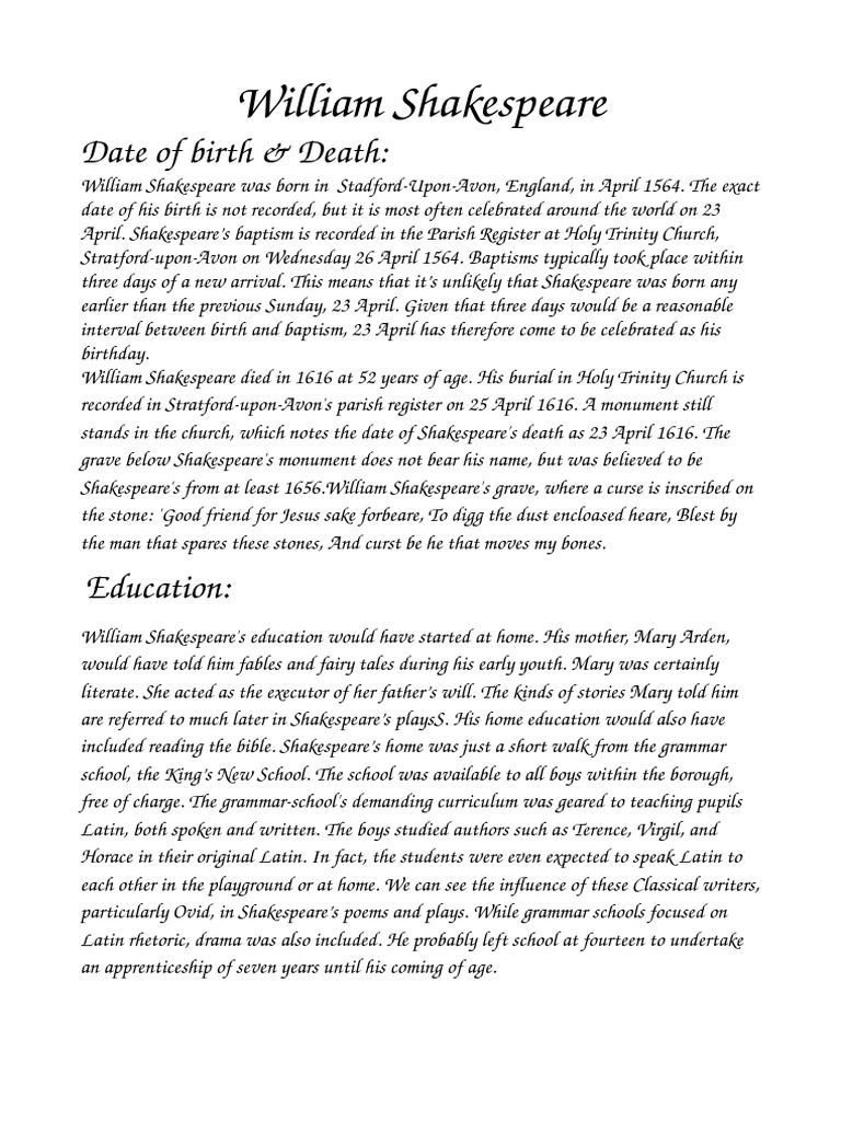 Shakespeare | PDF | William Shakespeare