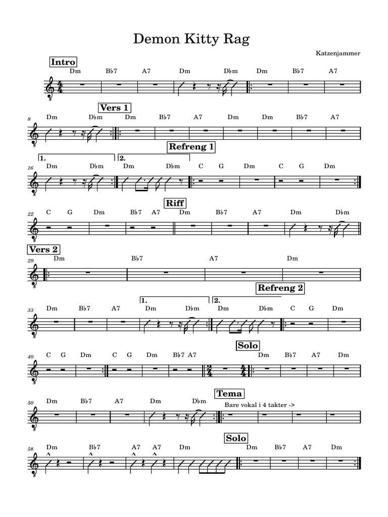 Demon Kitty Rag | PDF