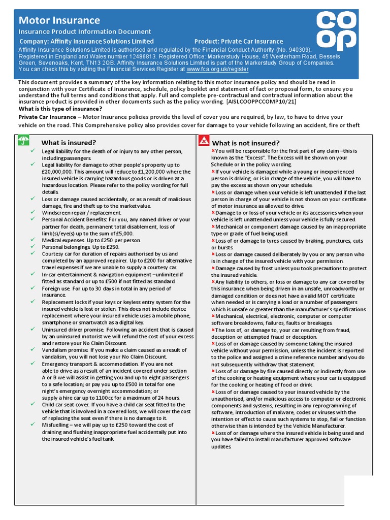 Ipid | PDF | Vehicle Insurance | Insurance