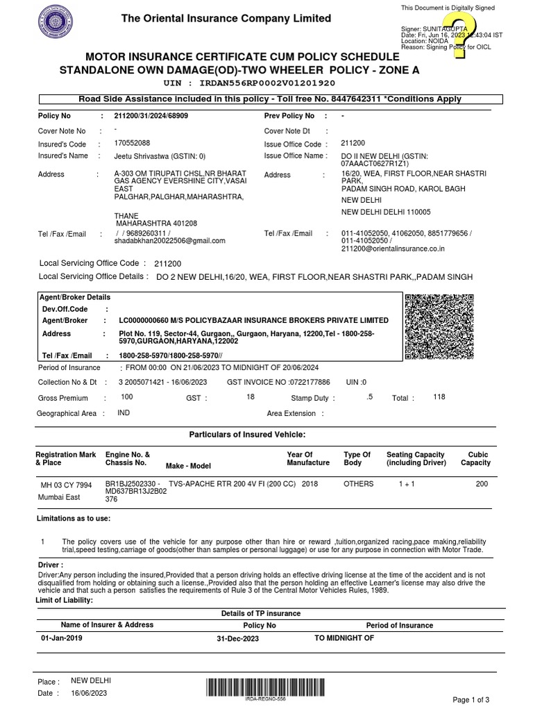 Policy | PDF | Insurance | Deductible