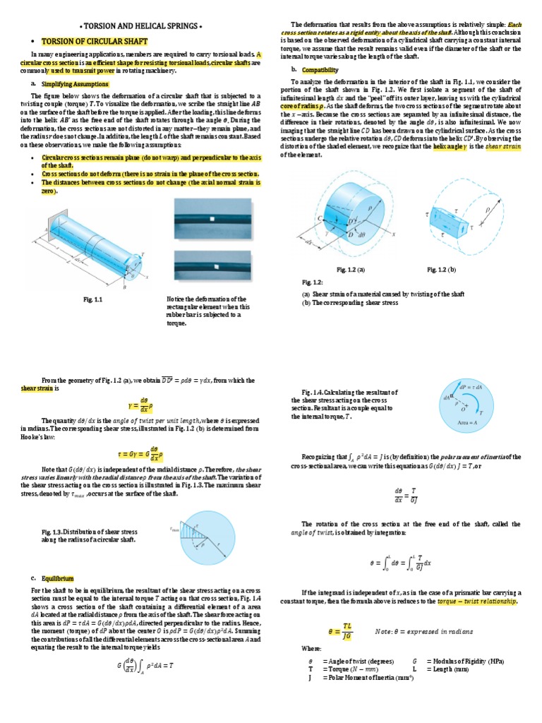 Module 5 Torsion and Helical Springs | PDF | Torque | Stress (Mechanics)