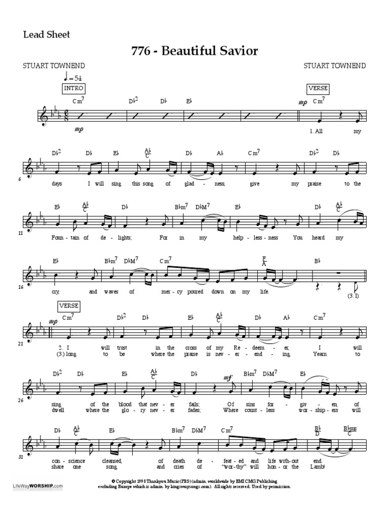 776 - Beautiful Savior: Lead Sheet | PDF