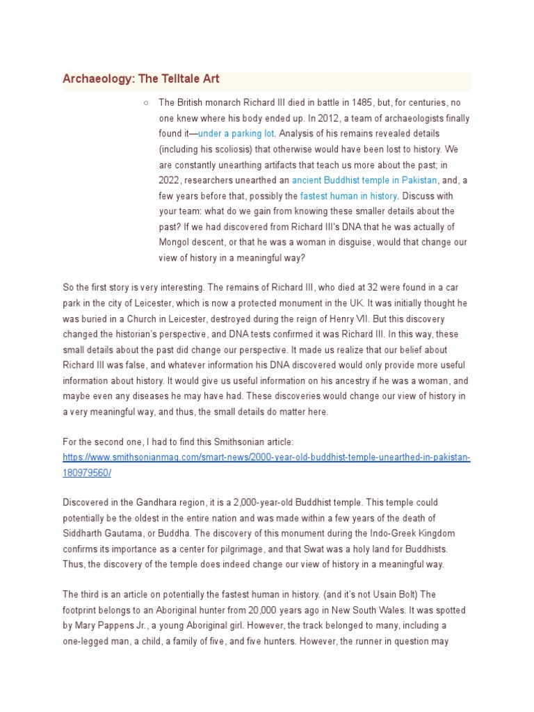 archeology the telltale art | PDF | Archaeology | Radiocarbon Dating