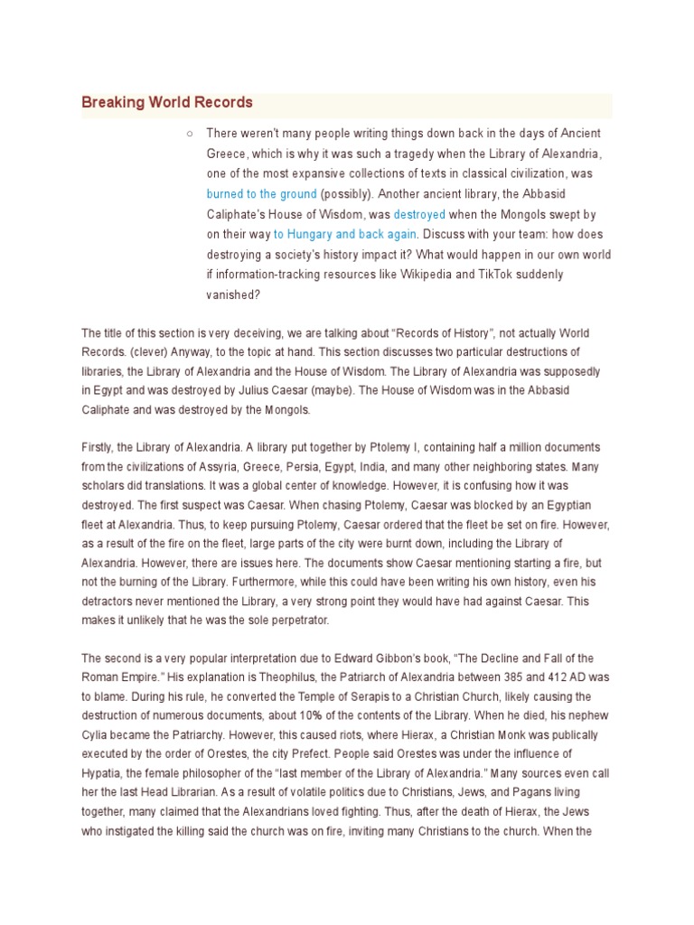 Breaking World Records | PDF