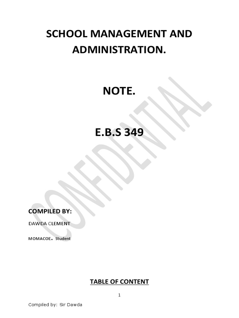 School Administration & Management Notes | PDF | Classroom Management ...