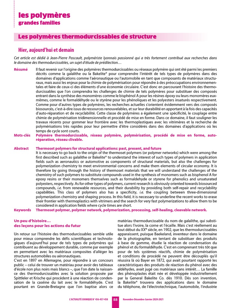 02 X AC Les Polymeres Thermodurcissables de Structure | PDF | Polyester ...