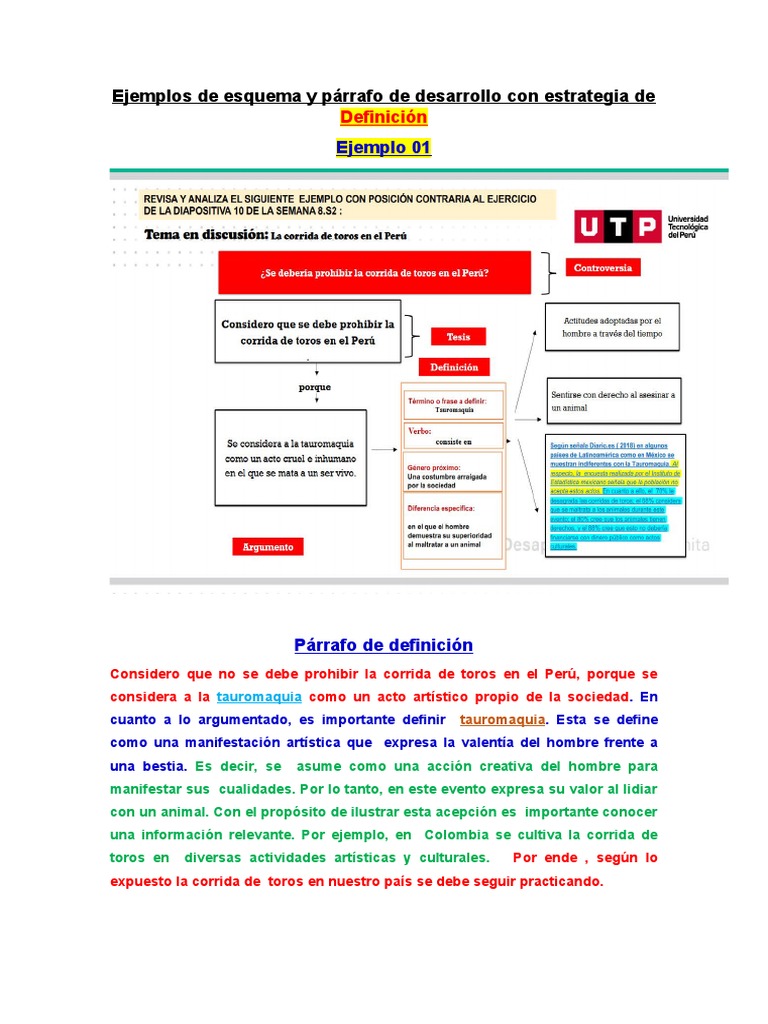 Modelo de Esquema de Cuadro y Párrafo de Desarrollo Con Estrategia de ...