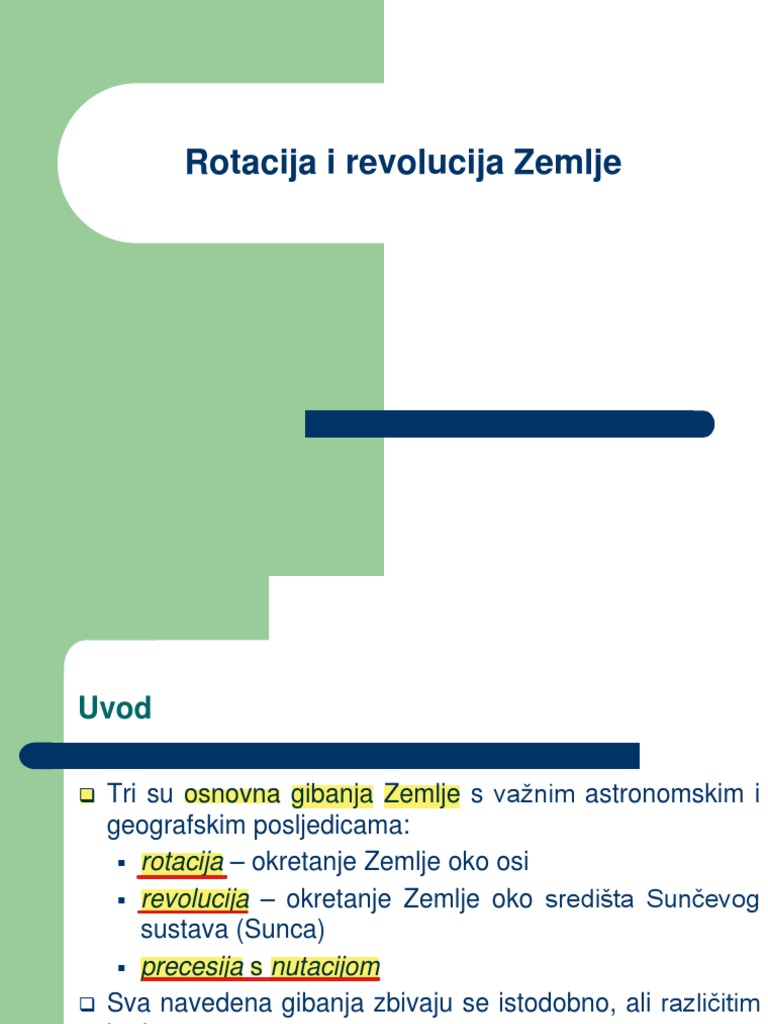 02 Rotacija I Revolucija Zemlje | PDF