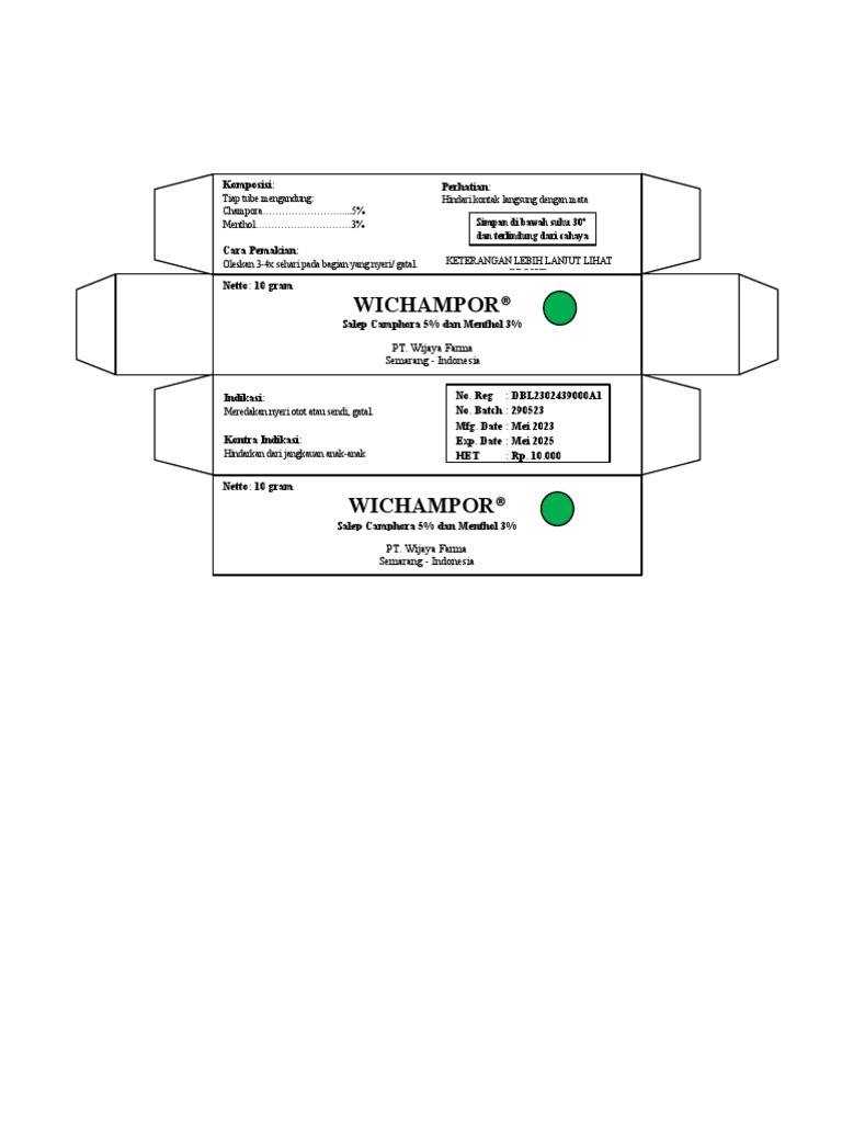 Salep Wichampor: Nyeri & Gatal 5% | PDF