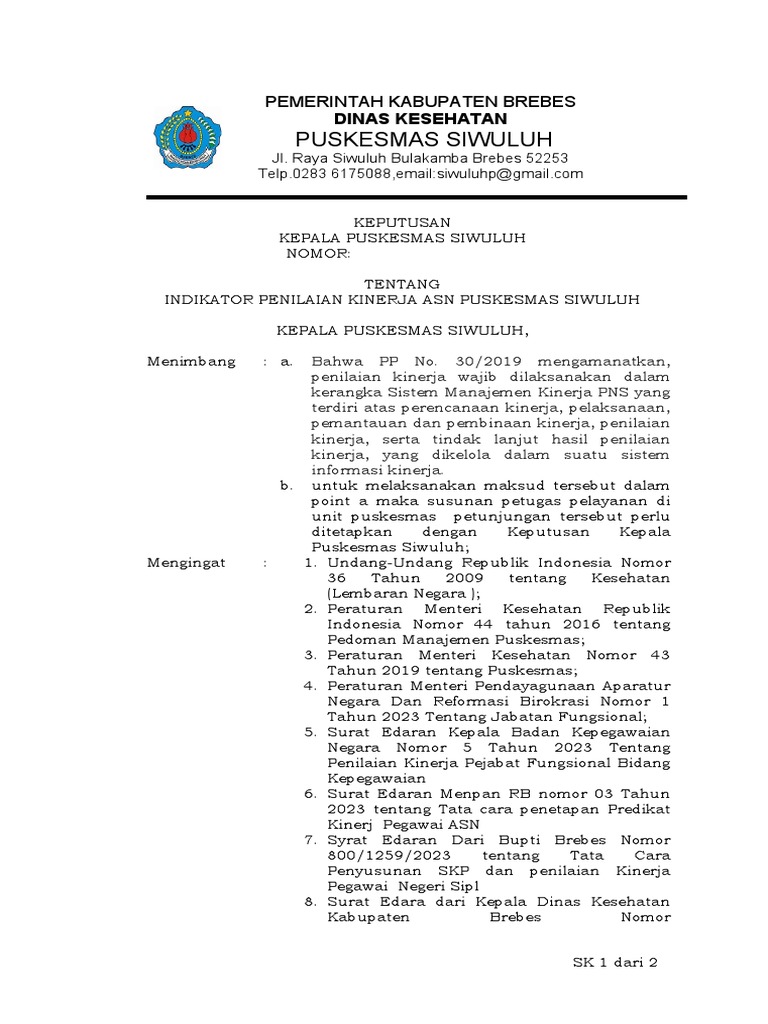 sk penilaian asn-1 | PDF