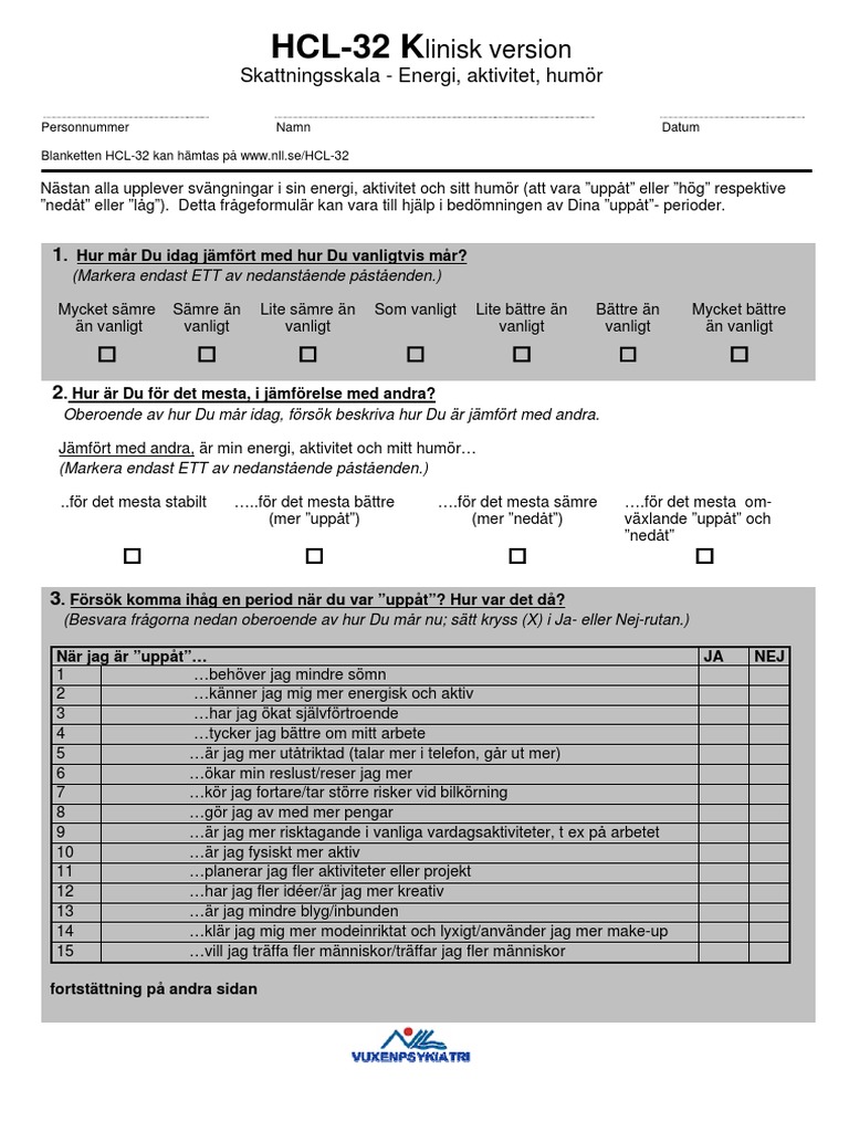 HCL32 Kliniskt Version | PDF