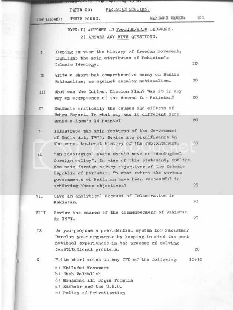 Pms Pakistan Studies 1994 2020 Pdf