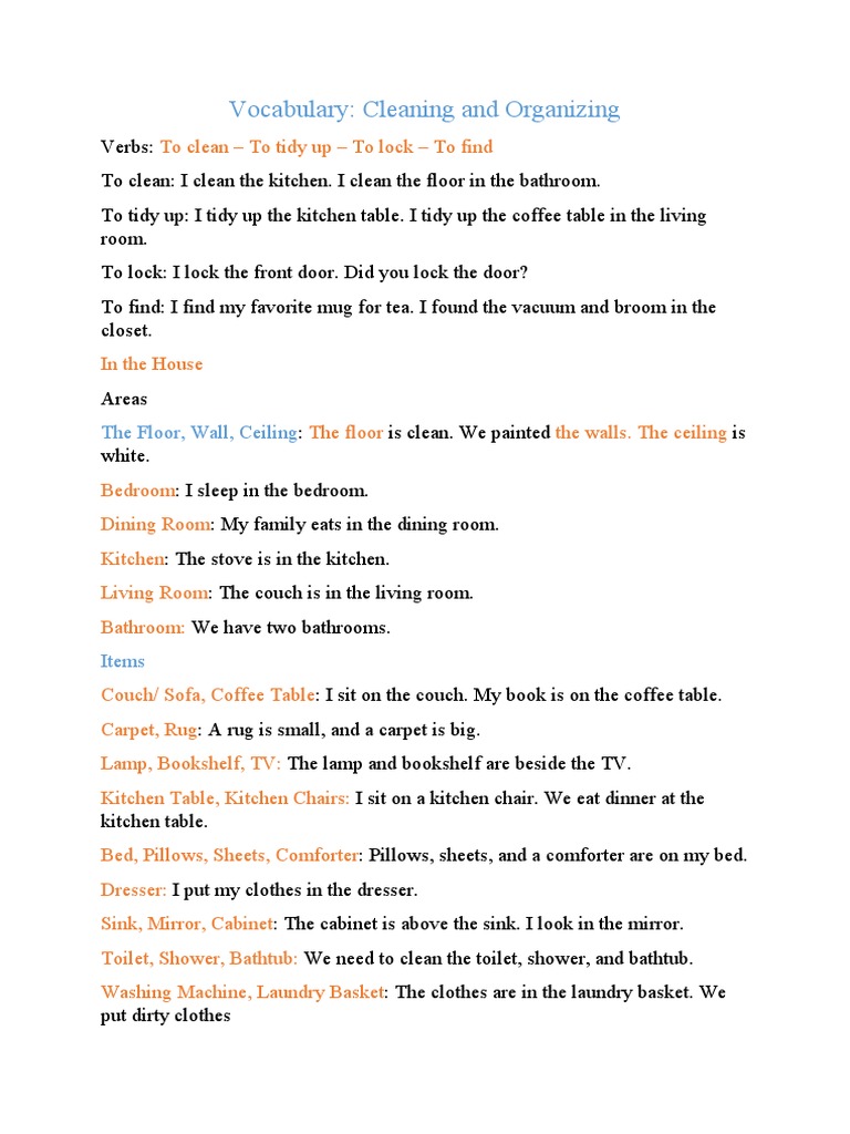 Vocabulary at The House | Download Free PDF | Room | Bathroom