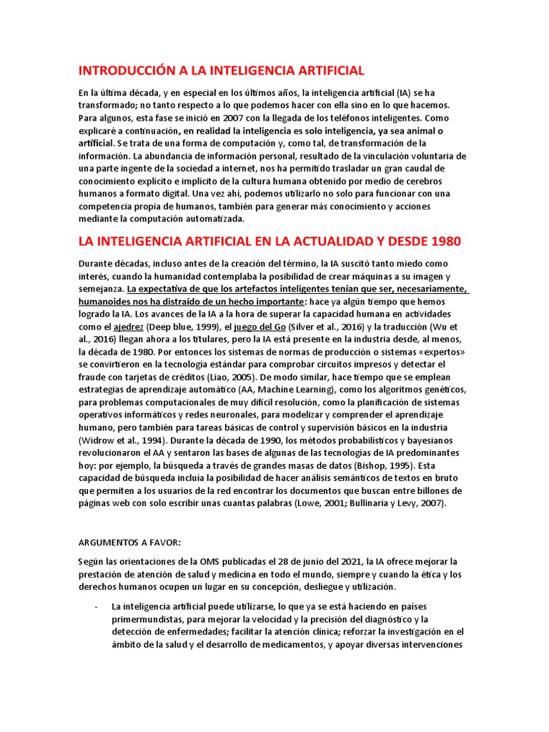 Argumentos A Favor de La Ia | PDF Argumentos A Favor de La Ia | PDF