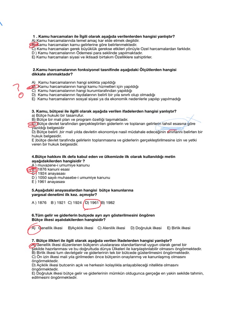 Kamu Maliyesi 2 Vize Sınavı 2 | PDF