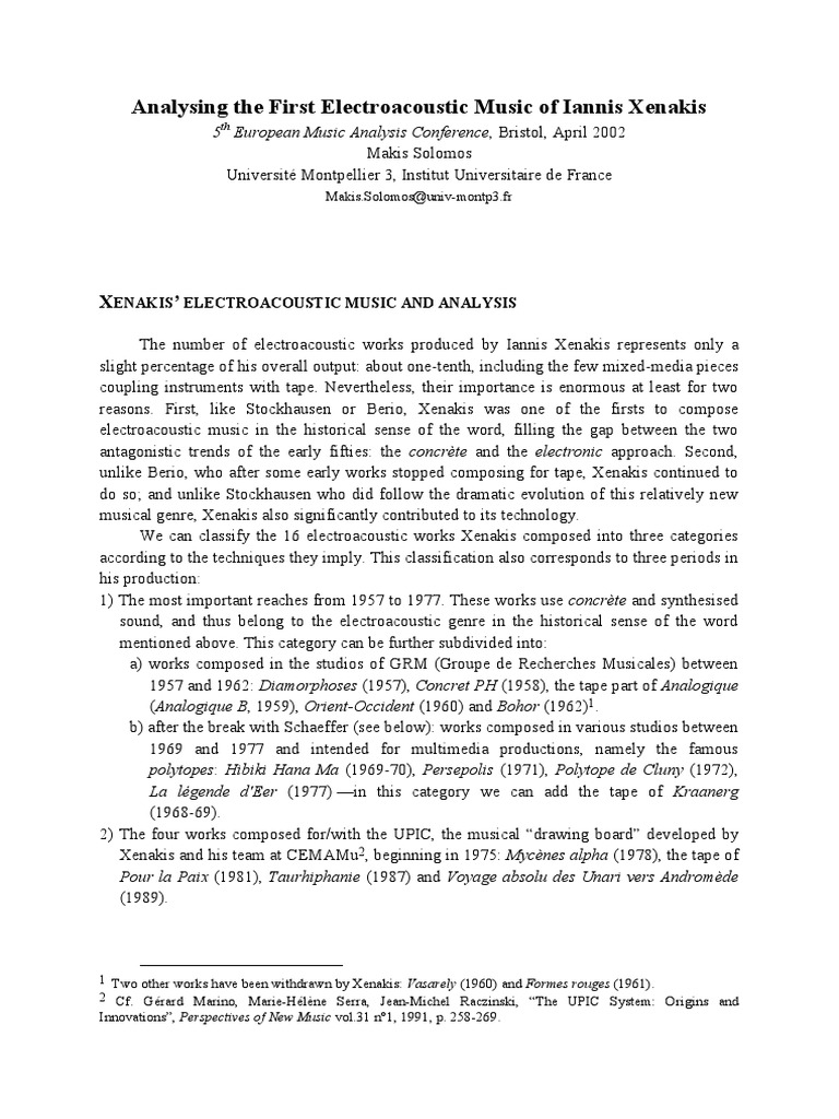 Analysing The First | PDF | Sound