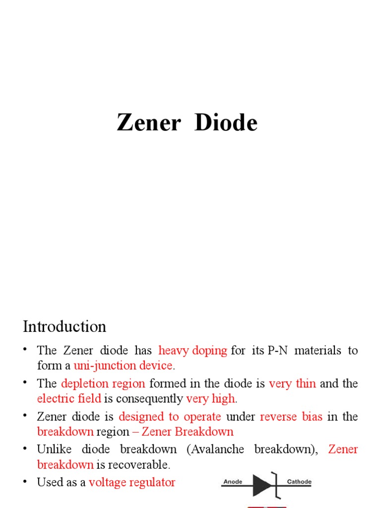 3 Zener Diode | PDF | P–N Junction | Diode