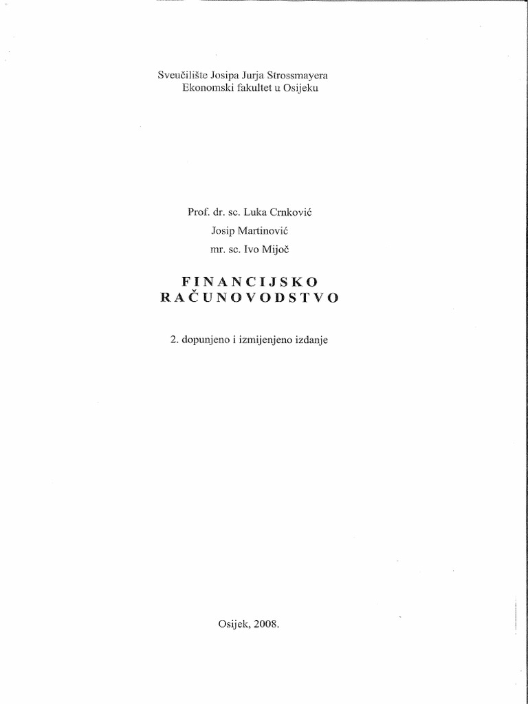 Financijsko Racunovodstvo Knjiga | PDF