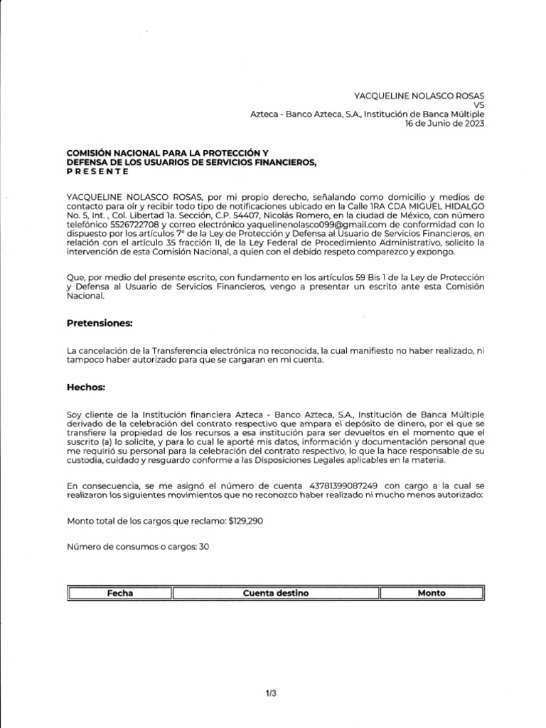 Formato de Queja | PDF Formato de Queja | PDF