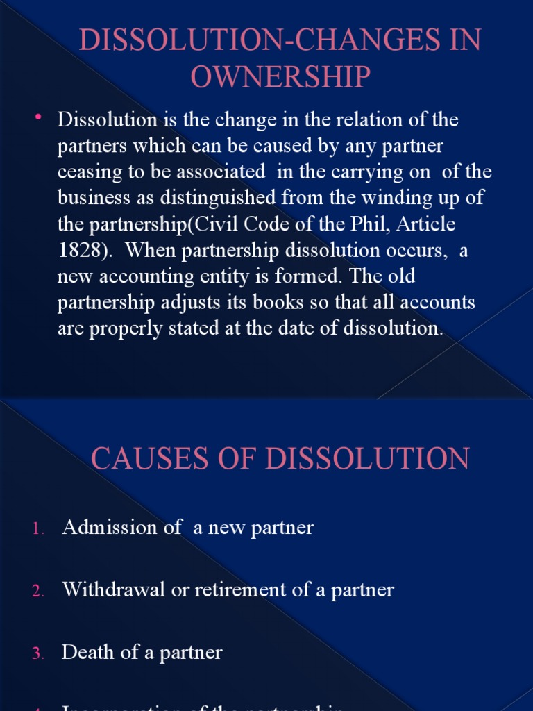 Partnership Dissolution and Changes | PDF | Partnership | Private Law