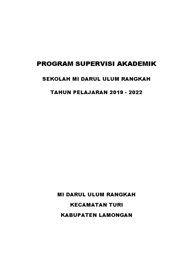 Final Program Supervisi Akademik | PDF