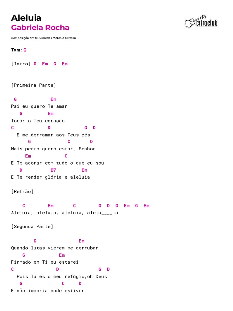 Cifra - Gabriela Rocha - Aleluia | PDF