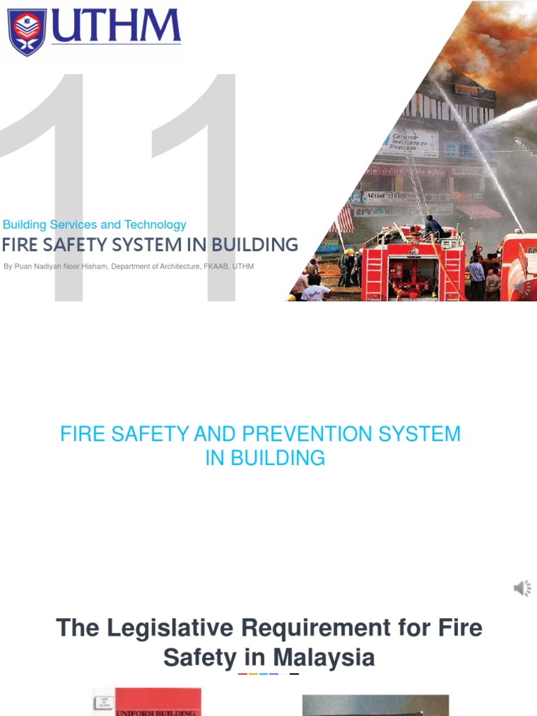 11 - (J) - Bahan Pengajaran - Fire Safety in Building 1 | PDF | Fires | Firefighting