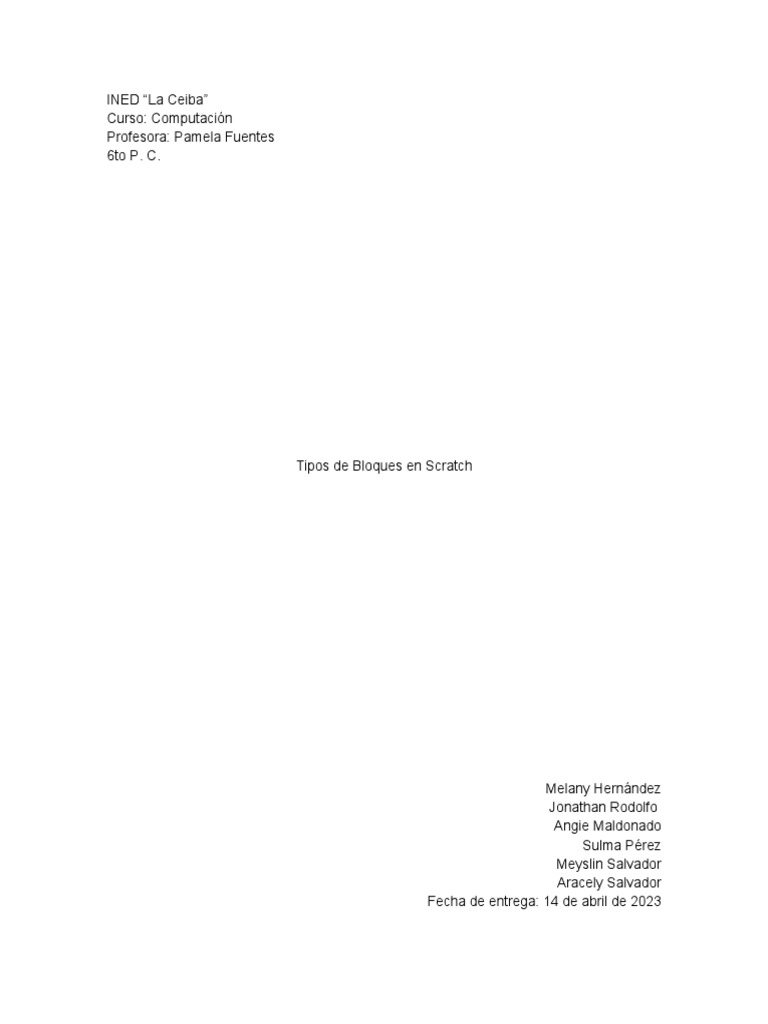 Tipos de Bloques en Scratch | PDF | Scratch (lenguaje de programación ...