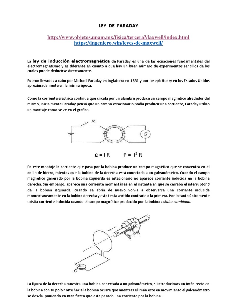 Ley de Faraday | PDF | Inducción electromagnética | Inductor