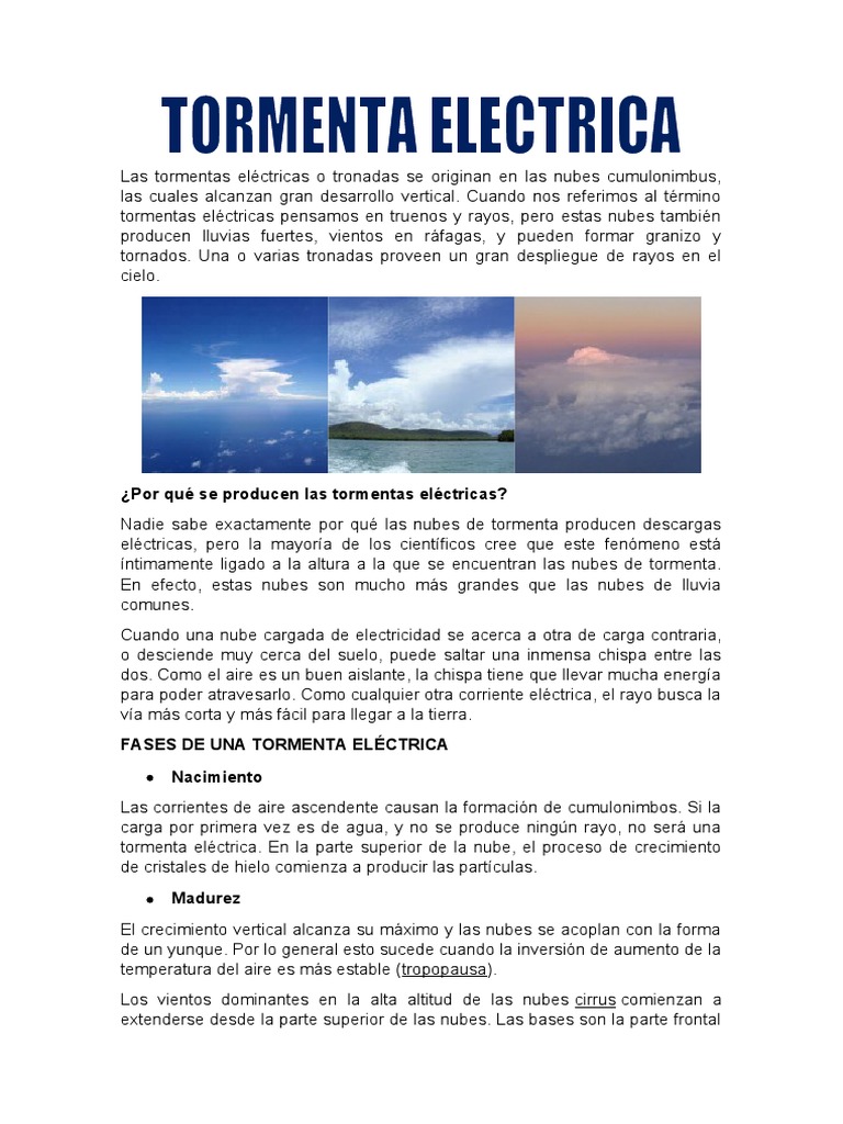 Tormenta Electrica | PDF | Tormenta | Relámpago