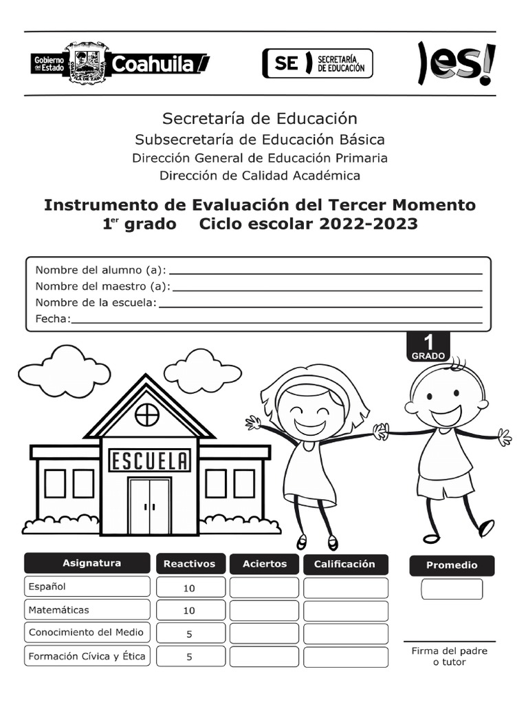 1 - Inst. Eval. 3er. Momento Ciclo Escolar 22-23 | PDF
