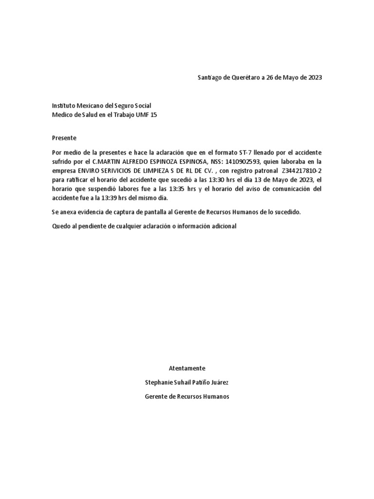 Escrito Libre Imss | PDF