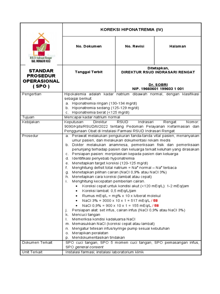 SPO Koreksi Hiponatremia | PDF