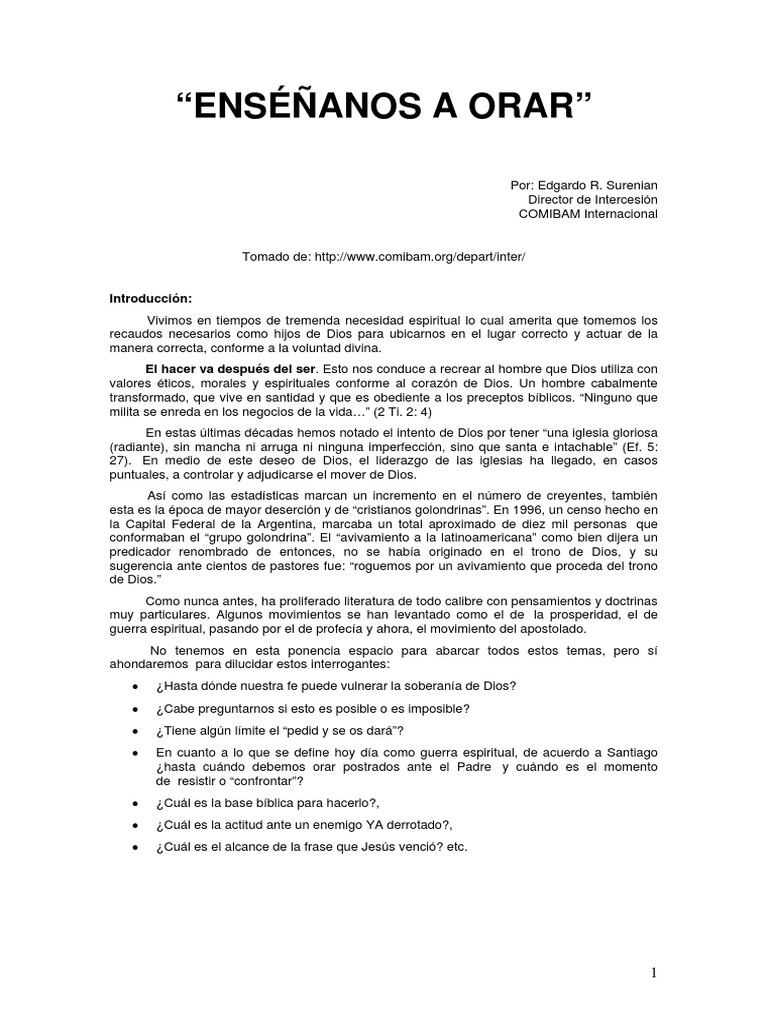018 - Ensenanos A Orar | PDF | Oración | Fe