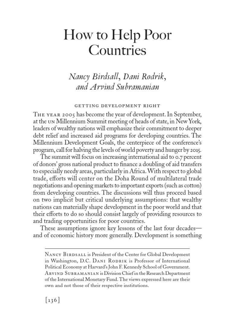 How To Help Poor Countries | PDF