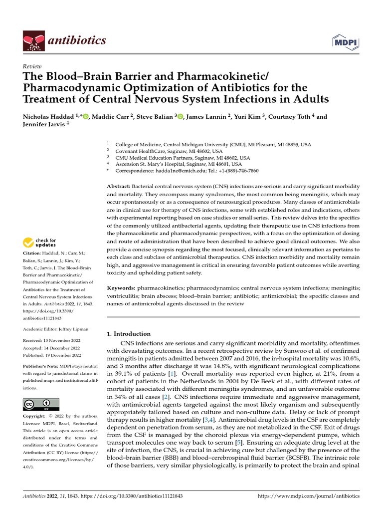 Barrera Hematoencefaolica y Farmacocinetica Atb SNC 2020 | PDF ...