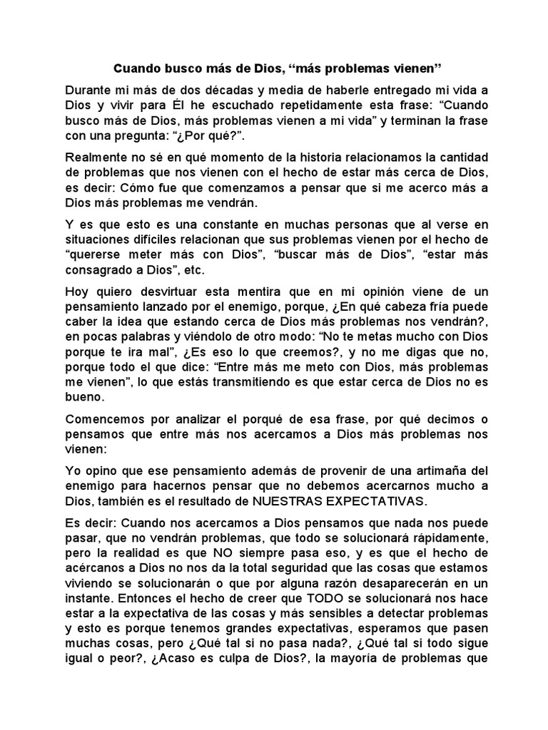 Cuando Busco Más de Dios | PDF | Cristo (título) | Dios