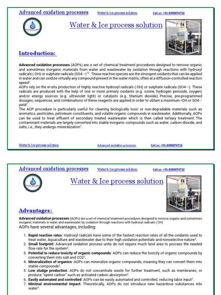 Advanced Oxidation Processes Overview | PDF | Environmental Engineering ...